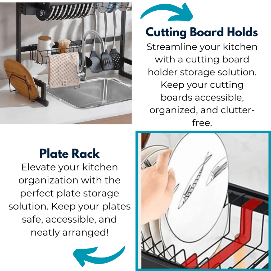 SINK TOP DISH RACK 65CM, OVER THE SINK DRYING RACK, KITCHEN ORGANIZER