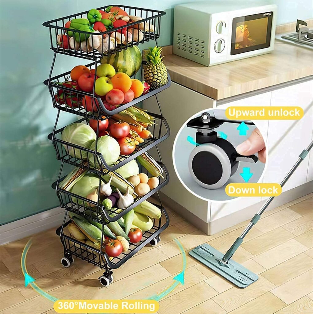 5 LAYER STORAGE RACK, 5 LAYER KITCHEN RACK, 5 LAYER KITCHEN ROTATING ...