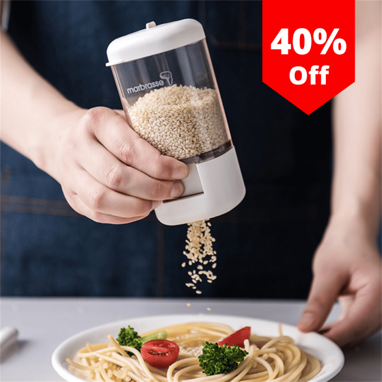 SALT & PEPPER SHAKER, KITCHEN ORGANISER, MEASURING SALT BOTTLE WITH LID ...