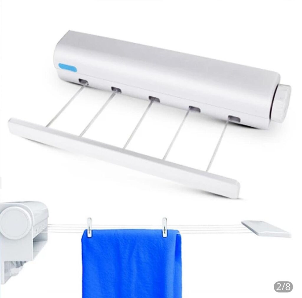 RETRACTABLE 4 LINE CLOTH LINER, INDOOR AUTOMATIC CLOTH LINE, CLOTHES ...