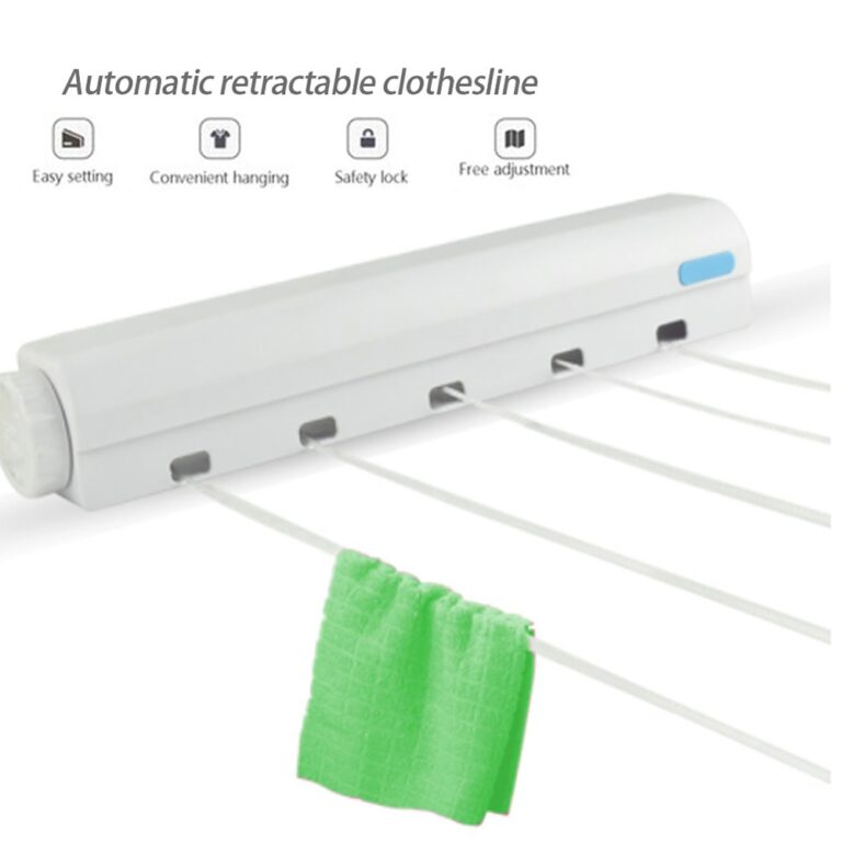 RETRACTABLE 4 LINE CLOTH LINER, INDOOR AUTOMATIC CLOTH LINE, CLOTHES ...