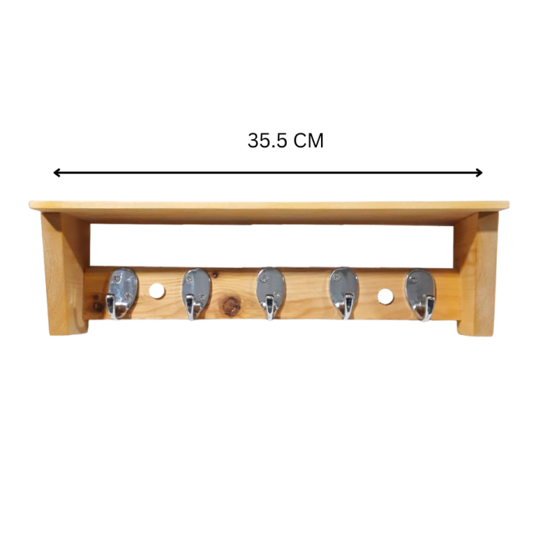 SINGLE TIER VASE HOLDER WITH HANGING KEY HOOKS, WOODEN VASE HOLDER ...