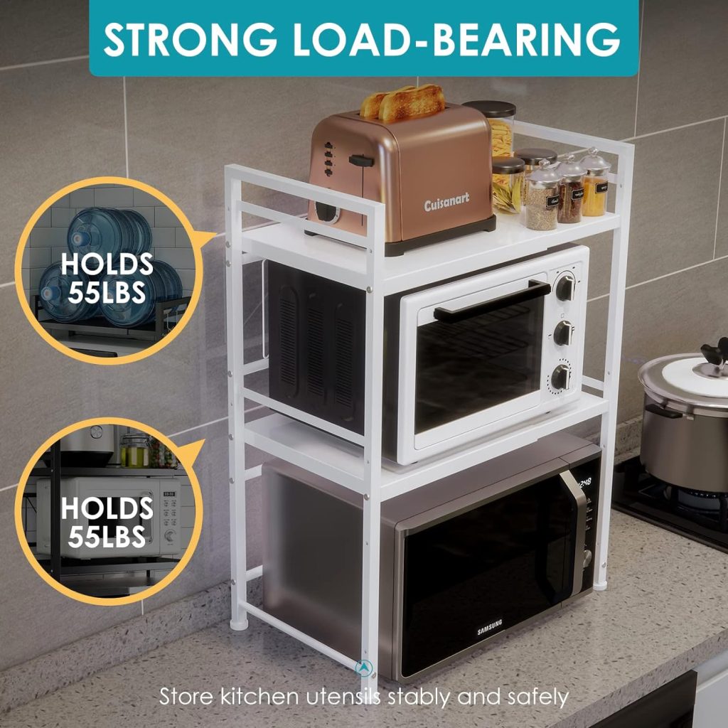 DOUBLE LAYER MICROWAVE OVEN RACK, ADJUSTABLE OVEN RACK, 2 TIER OVEN ...