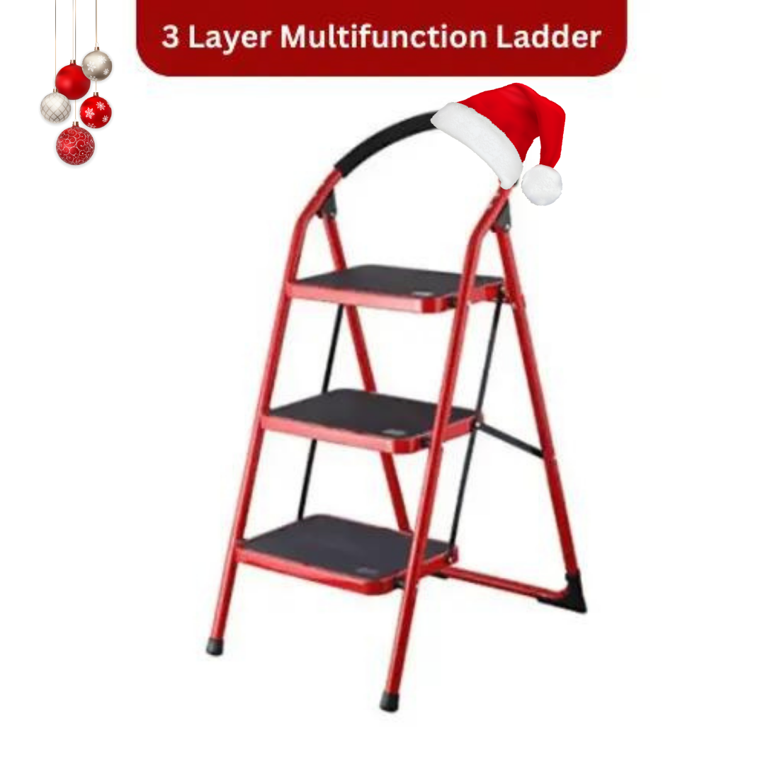 3 LAYER MULTIFUNCTIONAL LADDER, WITH SAFETY GUARD HANDLE, NON SLIP FOOT ...