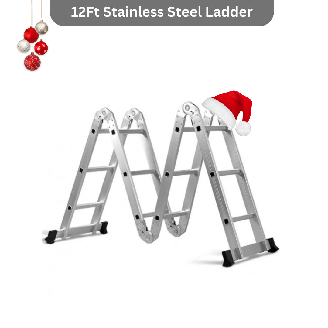 MULTIPURPOSE LADDER, CONSTRUCTION OR HOME USE, 12 FT TALL LADDER, 4X3 ...