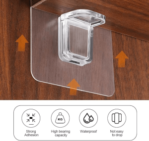 SHELF SUPPORT ADHESIVE BRACKET, TRANSPARENT DOUBLE SIDED ADHESIVE ...