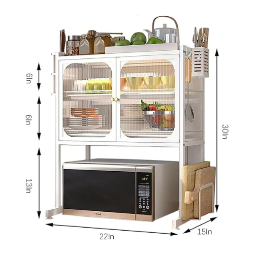 KITCHEN COUNTERTOP MICROWAVE OVEN RACK, MICROWAVE STAND WITH SHELF ...
