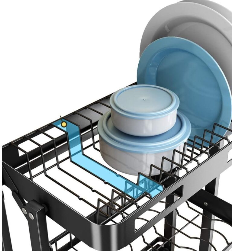 FOLDABLE DISH RACK – WALL MOUNT & COUNTERTOP PLATE RACK FOR KITCHEN