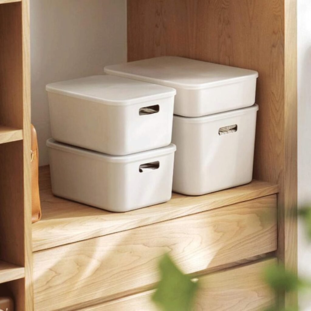 Plastic Storage Box, Baskets to Organise Cupboard shelf, Drawer ...