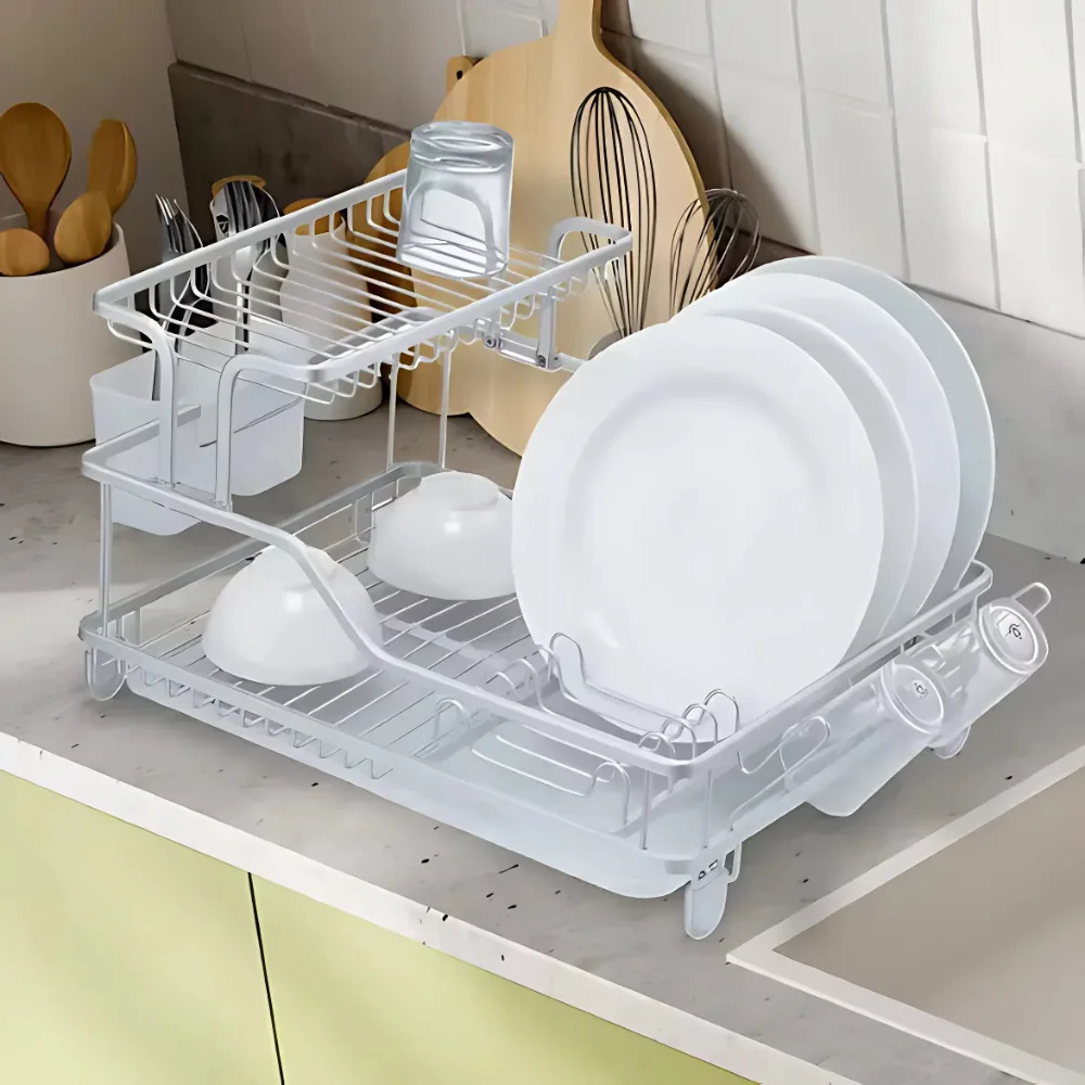 Buy Dish Rack in Sri Lanka White 2-Tier Dish Drying Rack in Colombo ...