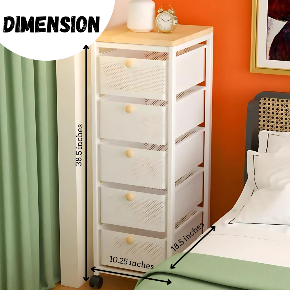 White Steel Storage Rack in Sri Lanka | 5-Layer Drawer Organizer with ...