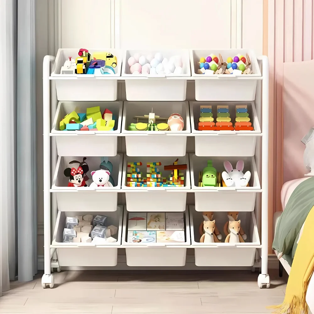 Kids Toy Storage Organizer with Bins – Multi-Layer Toy Rack for Books ...