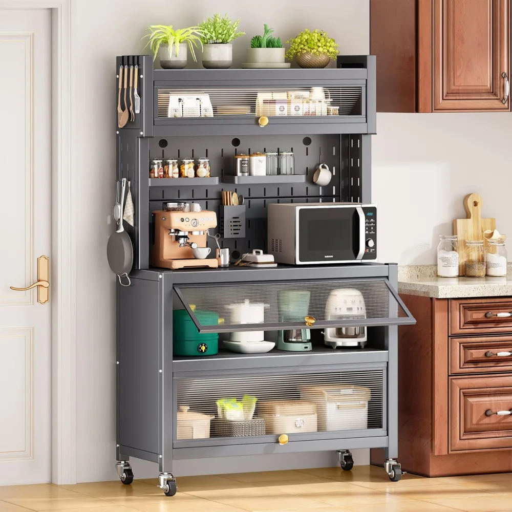 Kitchen Storage Cabinet with Microwave Shelf in Sri Lanka – Movable ...