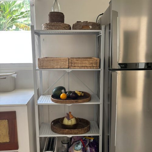 5 LAYER FOLDABLE SHELF, FOLDABLE STORAGE RACK, WHITE FOLDABLE STOARGE RACK