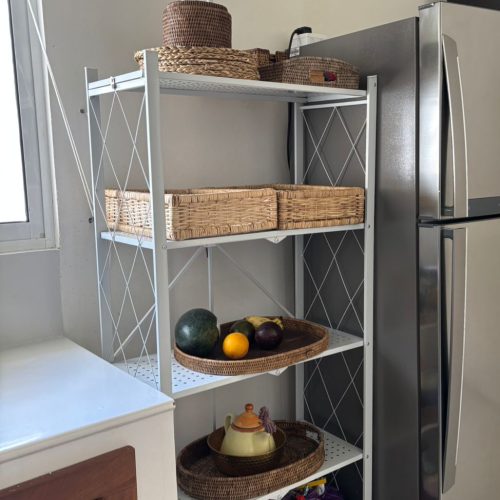 5 LAYER FOLDABLE SHELF, FOLDABLE STORAGE RACK, WHITE FOLDABLE STOARGE RACK